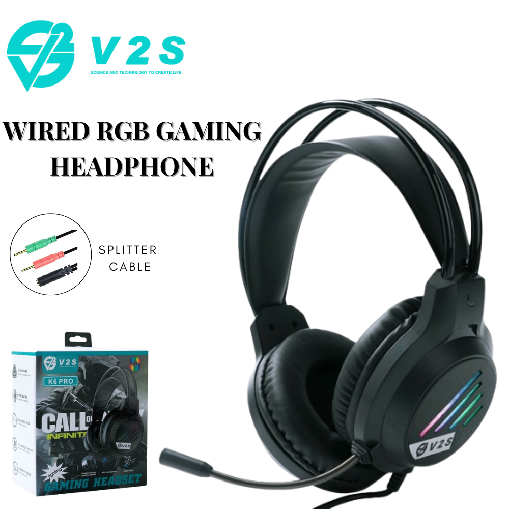 V2S K6PRO Professional Wired Gaming 3.5mm Over-Ear Extra Bass Stereo ...