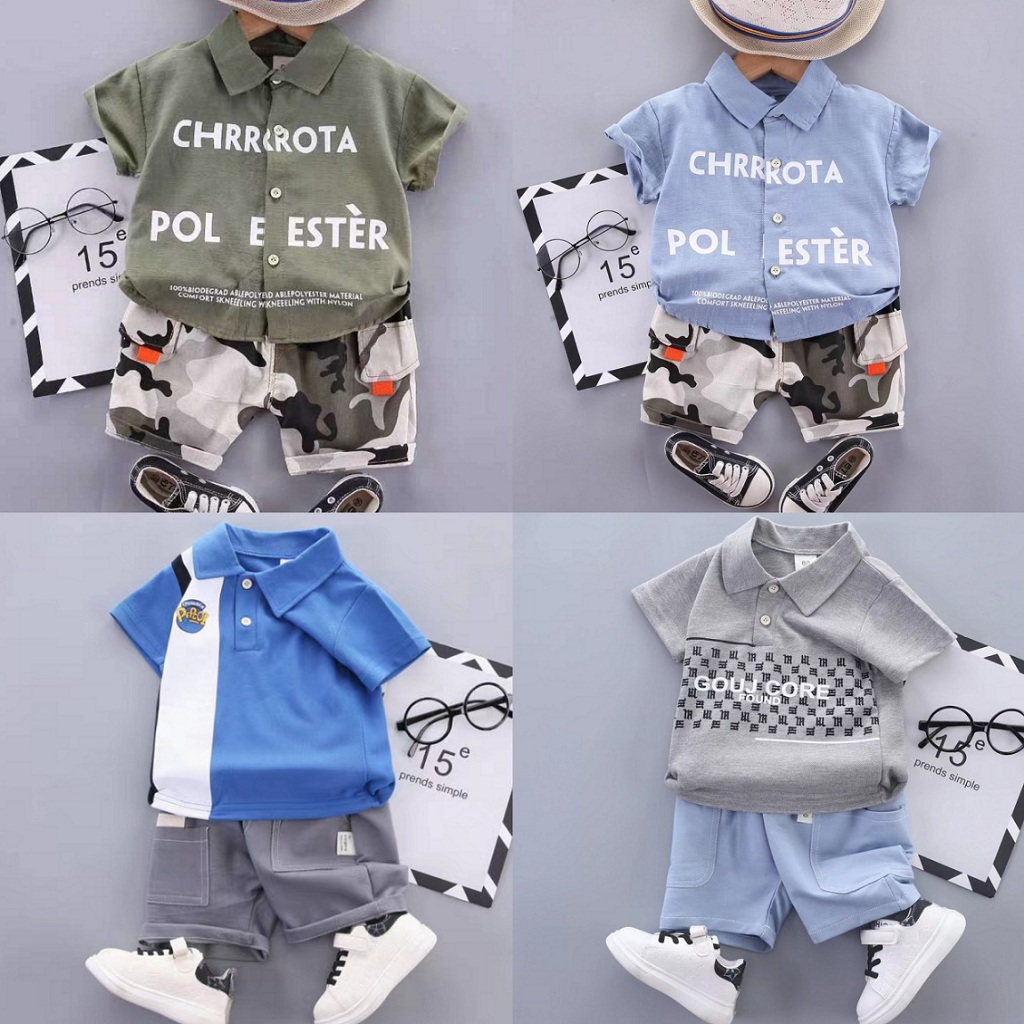 0-4yrs Baby kids terno for boy girl shirt w/shorts | Shopee Philippines