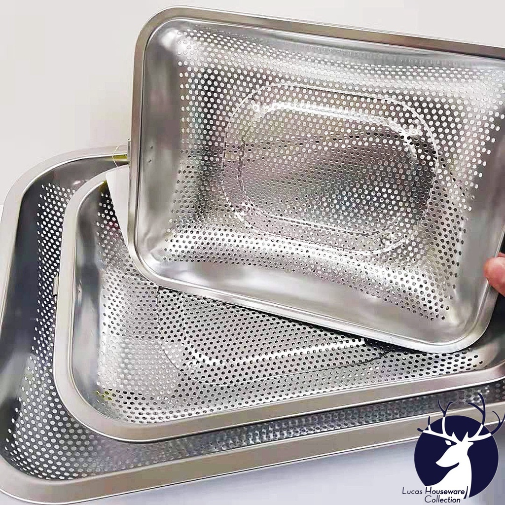 555 STAINLESS STEEL COLANDER FOOD STRAINER / WATER DRAINER BASKET W ...