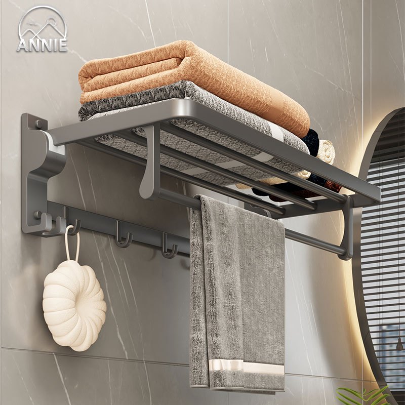 ANNIE Towel Rack Bathroom Accessories Toilet Organizer Rack Hanging ...