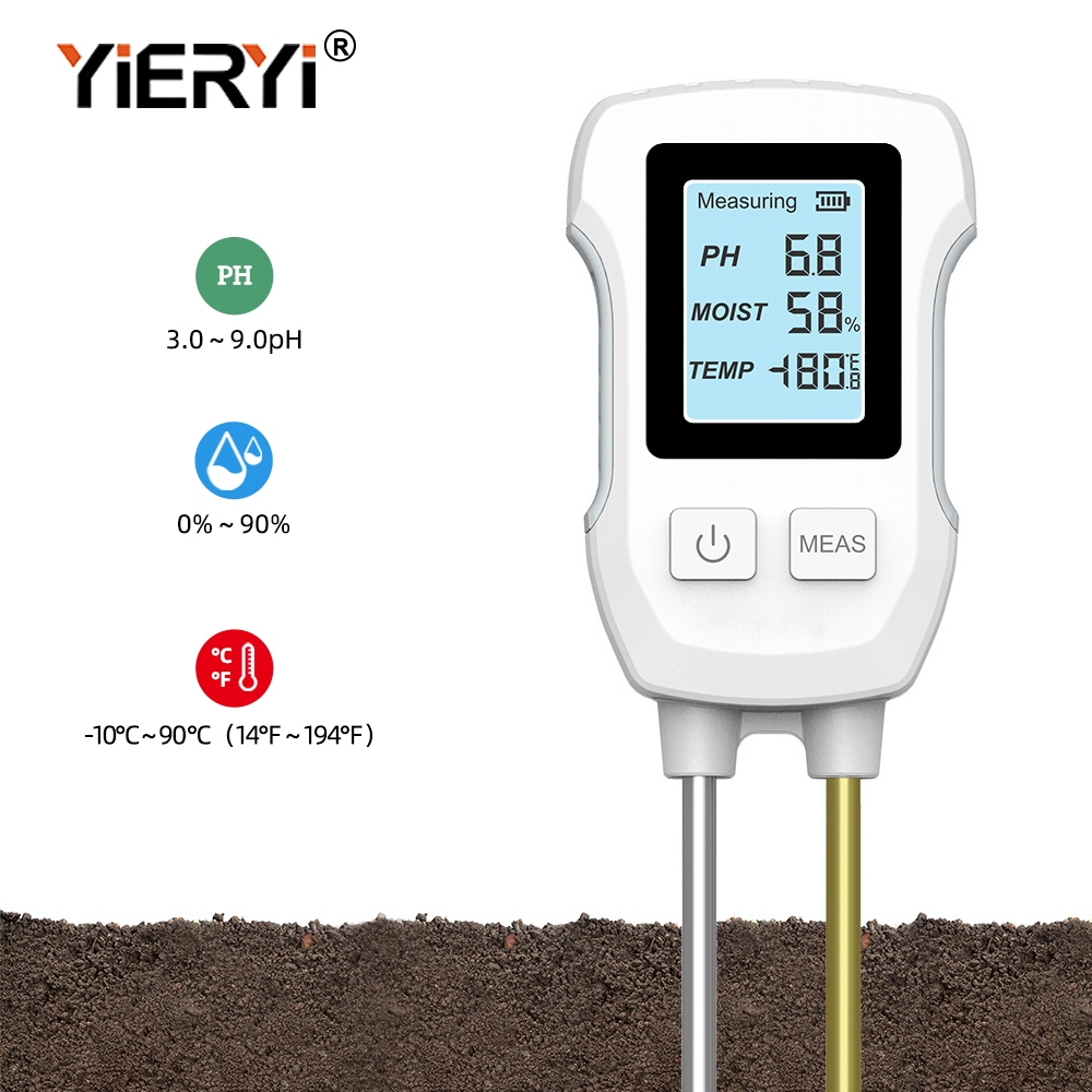 3 in 1 Soil Tester Double Probe Soil Meter Soil pH Meter Soil Moisture ...
