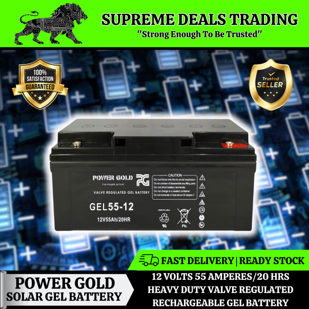 HEAVY DUTY BATTERY VALVE REGULATED SOLAR GEL BATTERY POWER GOLD 12V ...