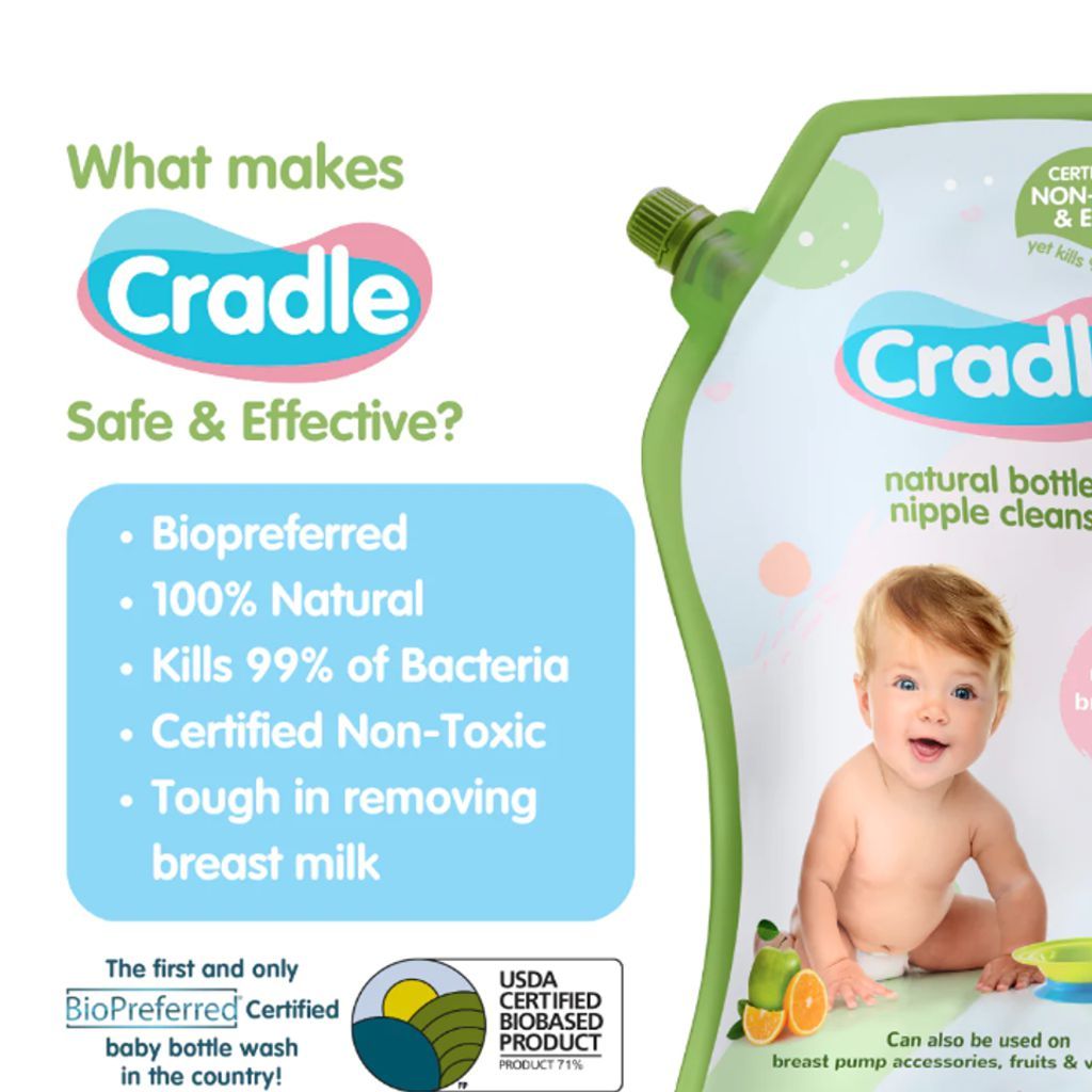 Cradle Natural Bottle & Nipple Cleanser 40ml Refill Travel Pack ...
