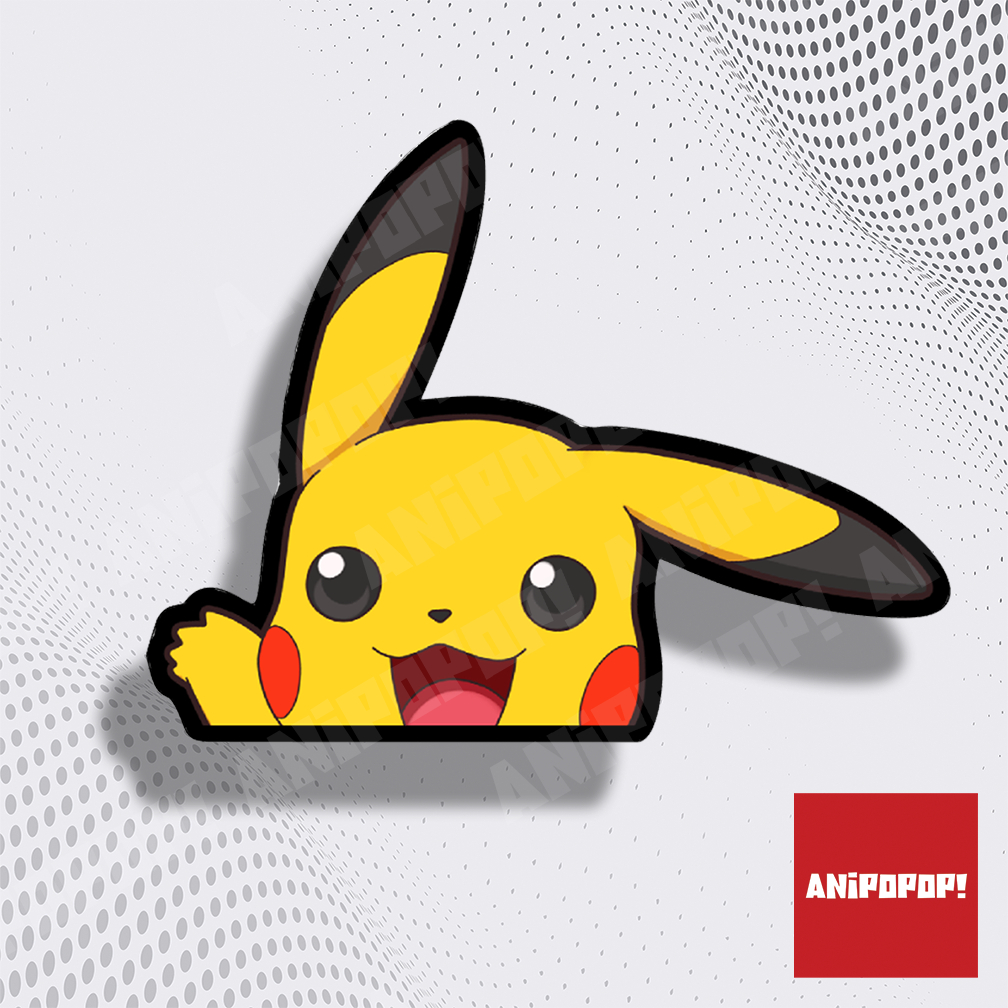 Pokemon Pikachu Waterproof Anime Chibi Peeker Stickers for tumblers ...