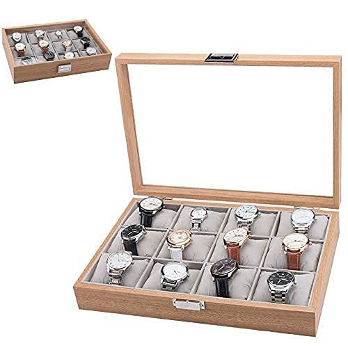 12 Slots Watch Wooden Watch Case Organizer Storage Display Box Wooden ...