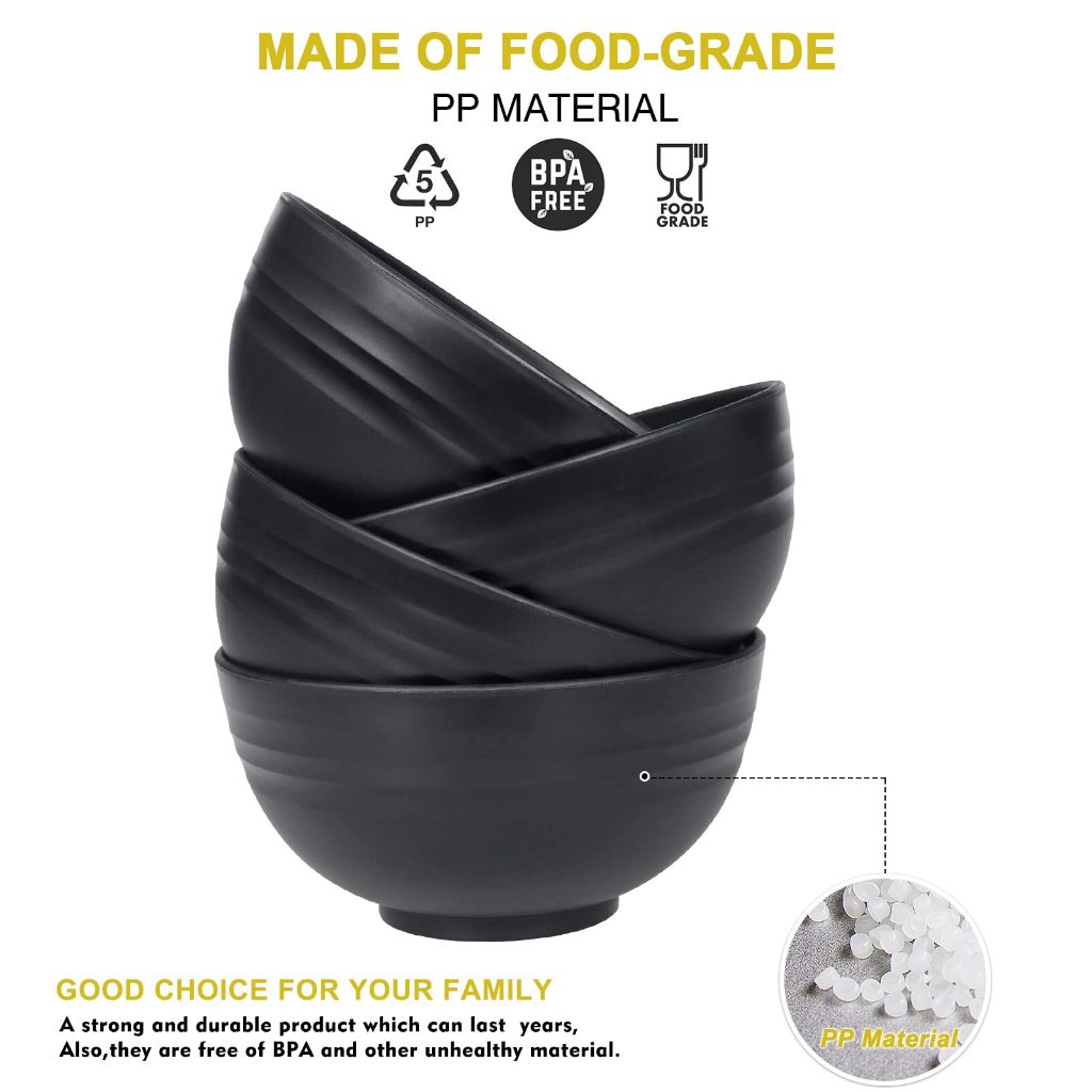 Mixing Bowls 26OZ Unbreakable Cereal Bowl 8 Pieces For Adult Reusable ...