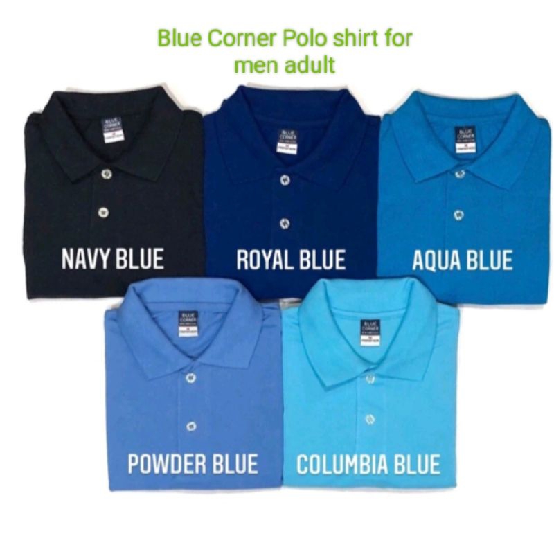 BLUE CORNER Poloshirt for men adult size:XS-S-M-L-XL | Shopee Philippines