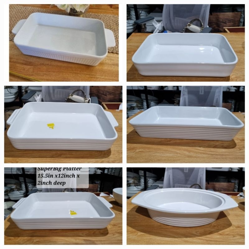Super big rectangular bandehado 4L and round 10inch serving platters ...