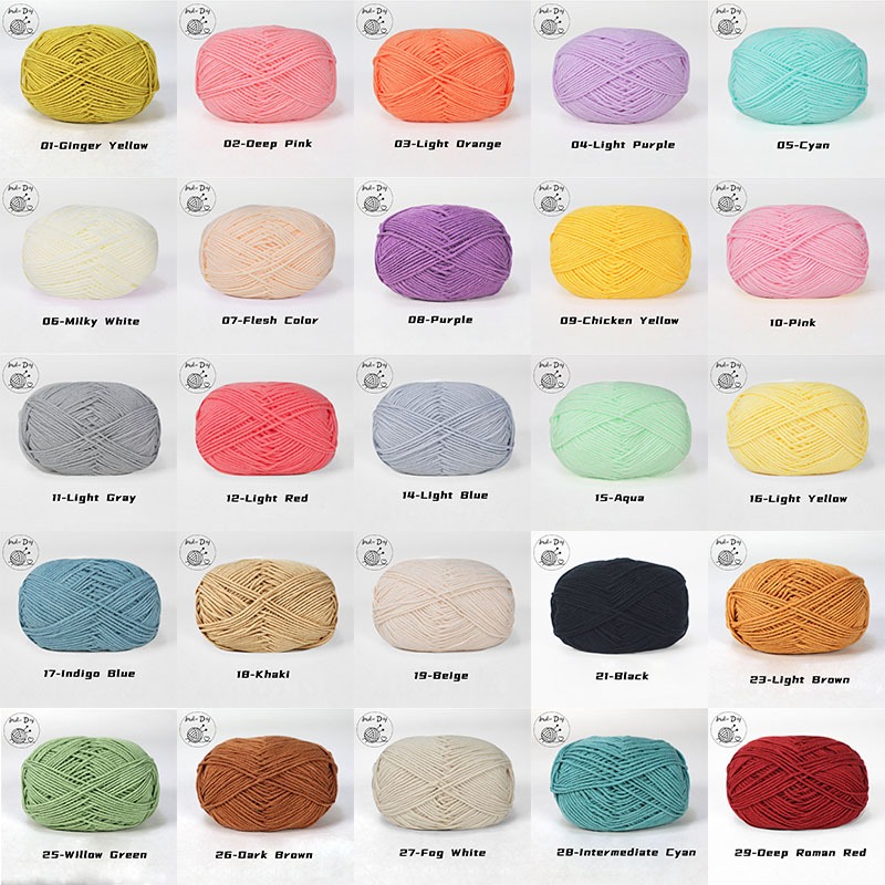 4 Plys 50g Smooth Milk Fiber Knitting Wool Crochet Yarn Milk Cotton ...