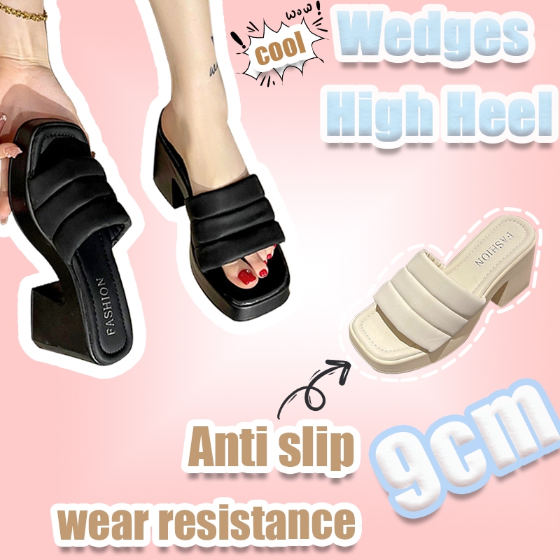 9cm Korean Slippers For Women Version Comfort Thick Sole Anti Slip ...