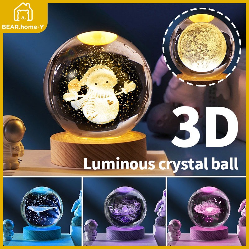 3d Crystal Ball USB Light Night Light Table Lamp Decorative Light ...