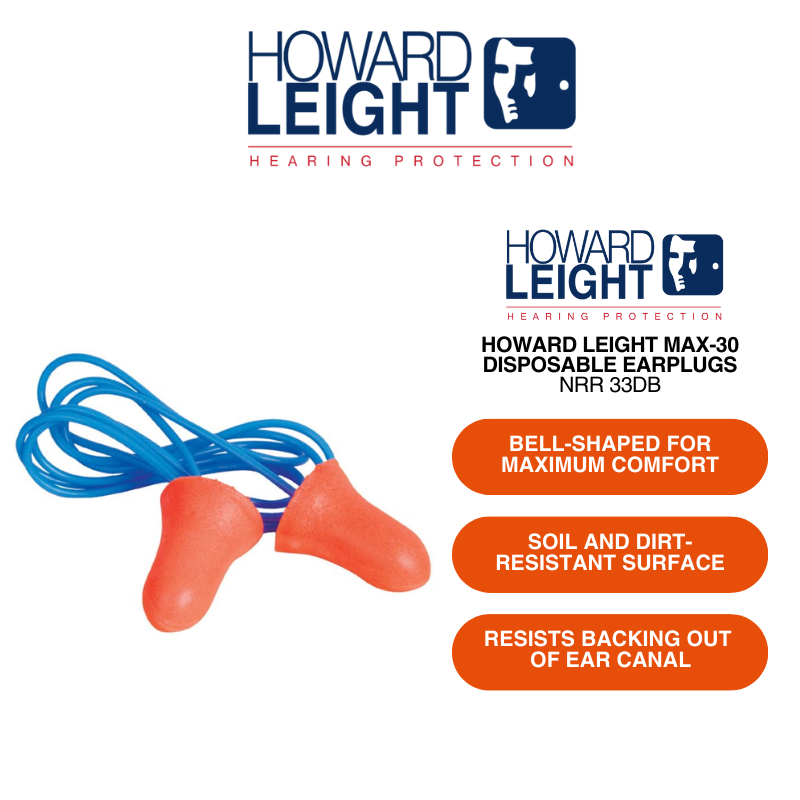 Honeywell Howard Leight Max-30 Max Disposable Foam Corded Earplugs ...
