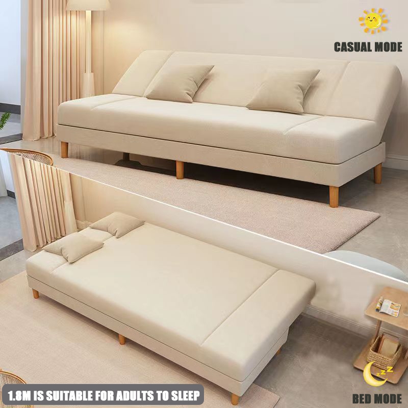Sofa Bed 1-3 Seaters Foldable - Heavy Duty Fabric Couch with Free ...