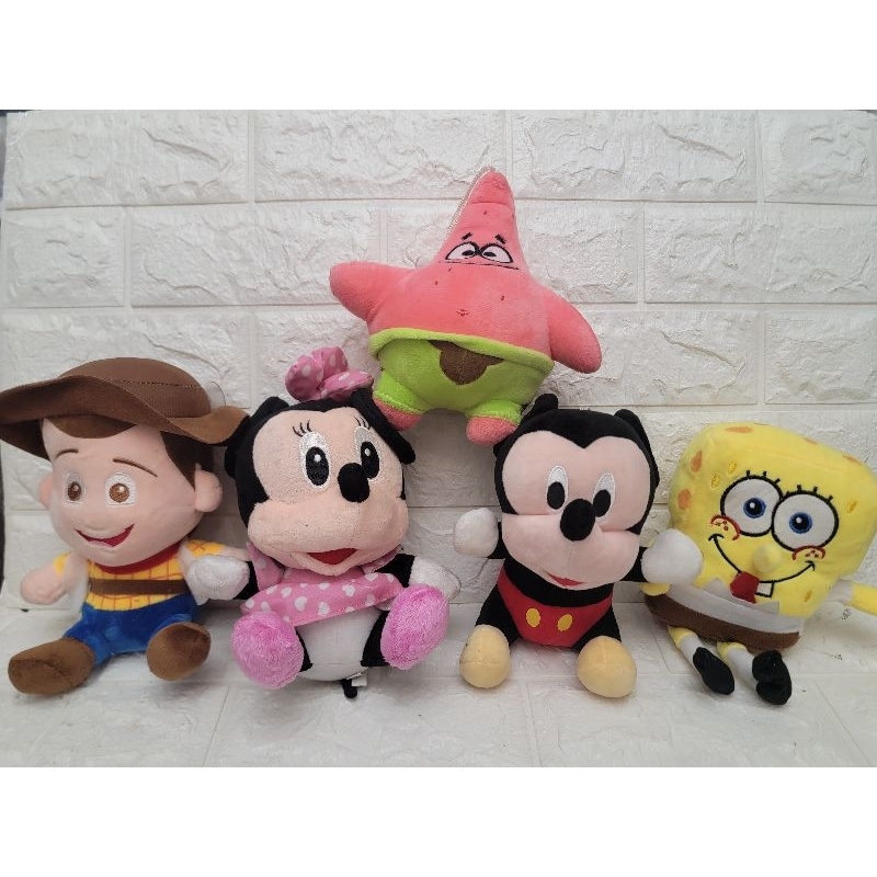 STUFFED TOYS 7" - MICKEY MINNIE MOUSE / TOY STORY WOODY / SPONGEBOB ...