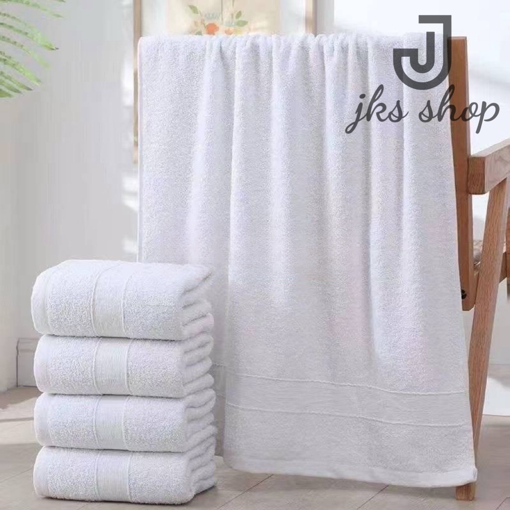 JKS Cannon Classic-a Super High Quality Bath Towel For cotton towel Plain White 70 x 140cm ...