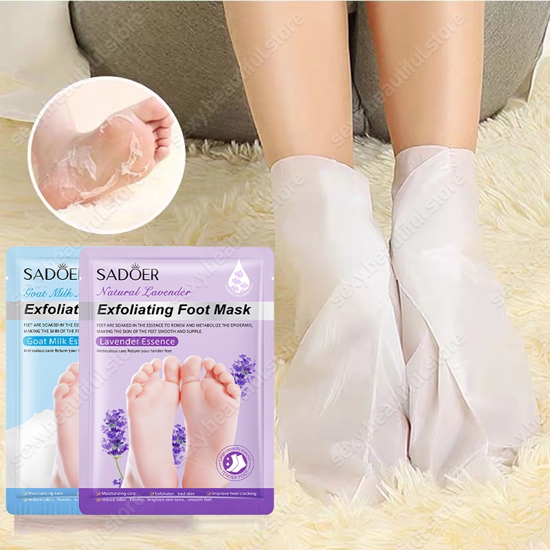 SADOER Lavender Exfoliating Foot Mask Wearable 'SOCK TYPE' Peeling Foot Moisturizing Care Mask ...