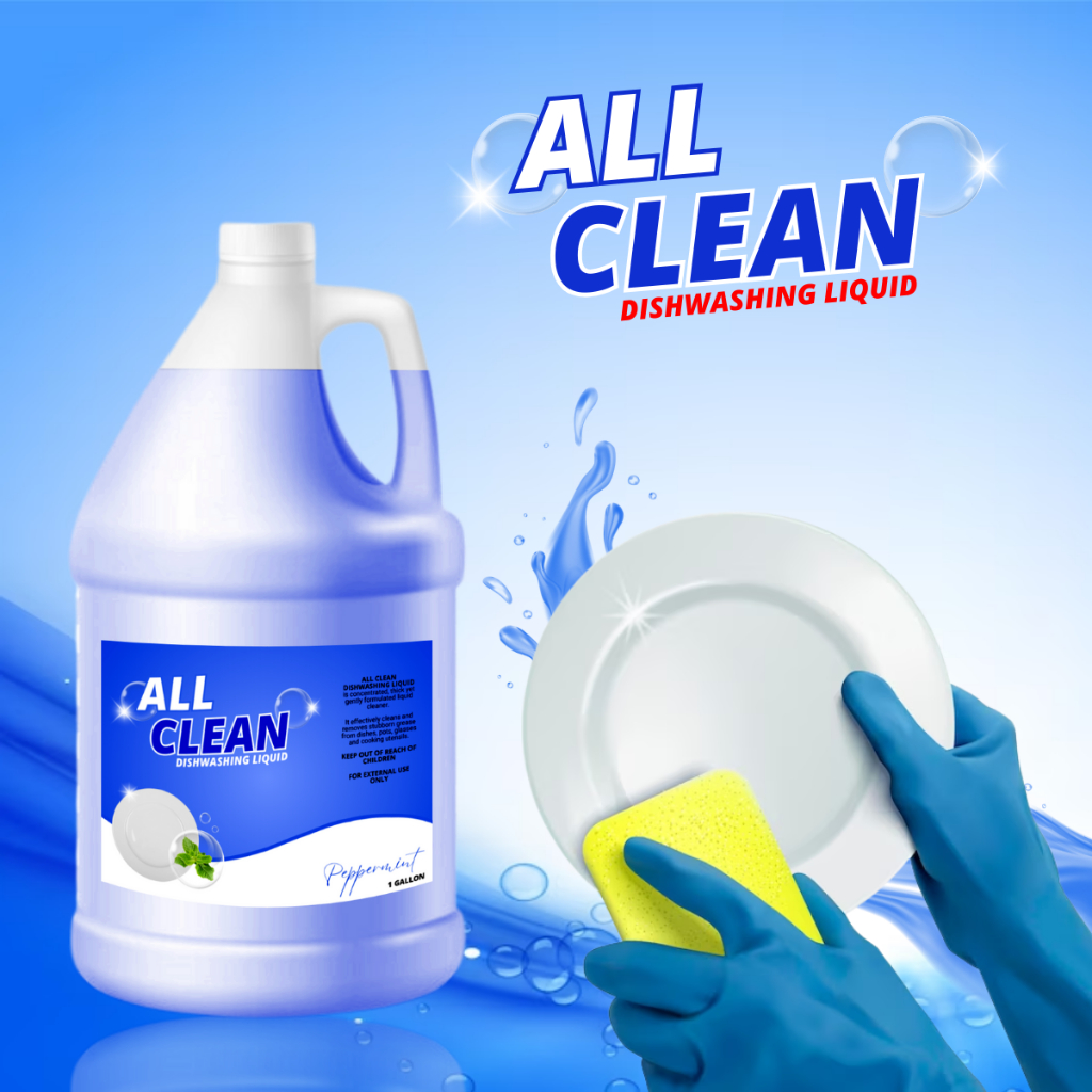 ALL CLEAN! 1 Gallon Concentrated Dishwashing Liquid Soap with Grease ...