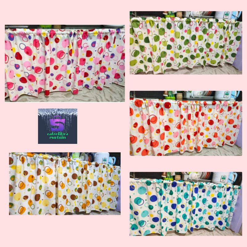 bilog bilog pang lababo curtain 60x30 inches | Shopee Philippines