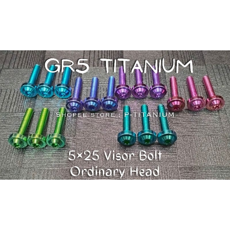 GR5 TITANIUM BOLTS, VISOR BOLT ORDINARY/CNC HEAD, 5X25 PER PIRASO ...