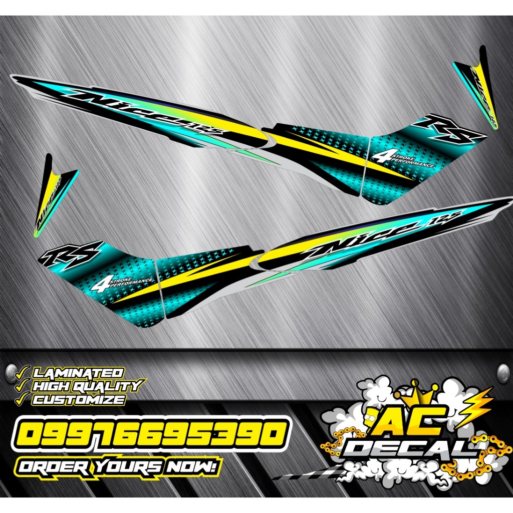 HONDA NICE/RS 125 CYAN THAI CONCEPT DECAL WITH FREEBIES | Shopee ...