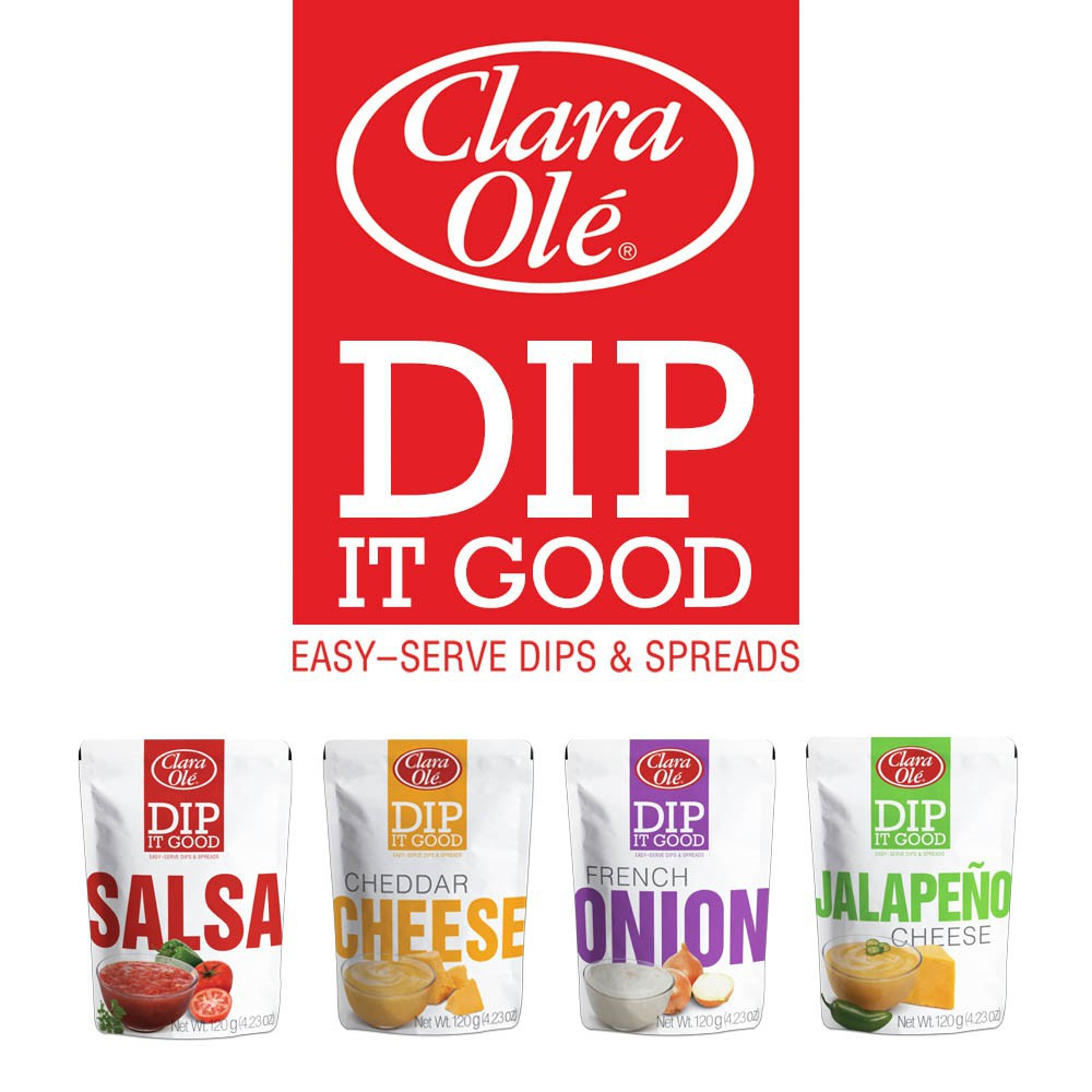 Clara Olé Dip Dip It Good Cheddar/Jalapeño Cheese/French Onion/Salsa ...