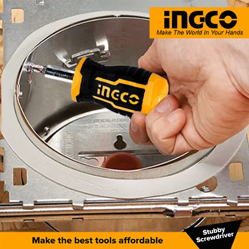 Ingco 8in1 25mm Stubby Screwdriver Set Short Screw Driver Flat & Philip ...