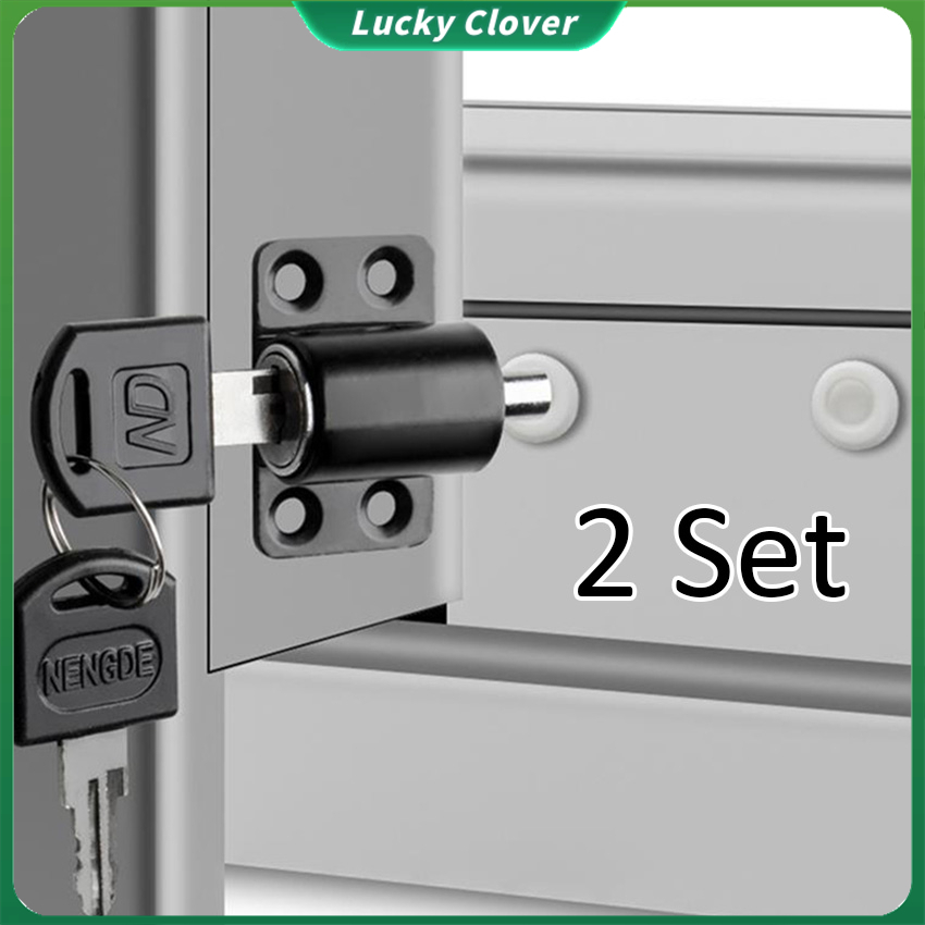 2 Set Window Lock Sliding Patio Bolt Security Lock With 2 Keys Anti ...