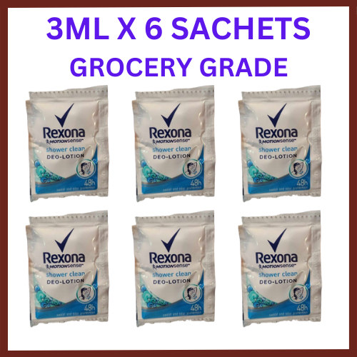 Rexona Roll On Deodorant Shower Clean Sachet (3ml x 6 sachets) GROCERY ...