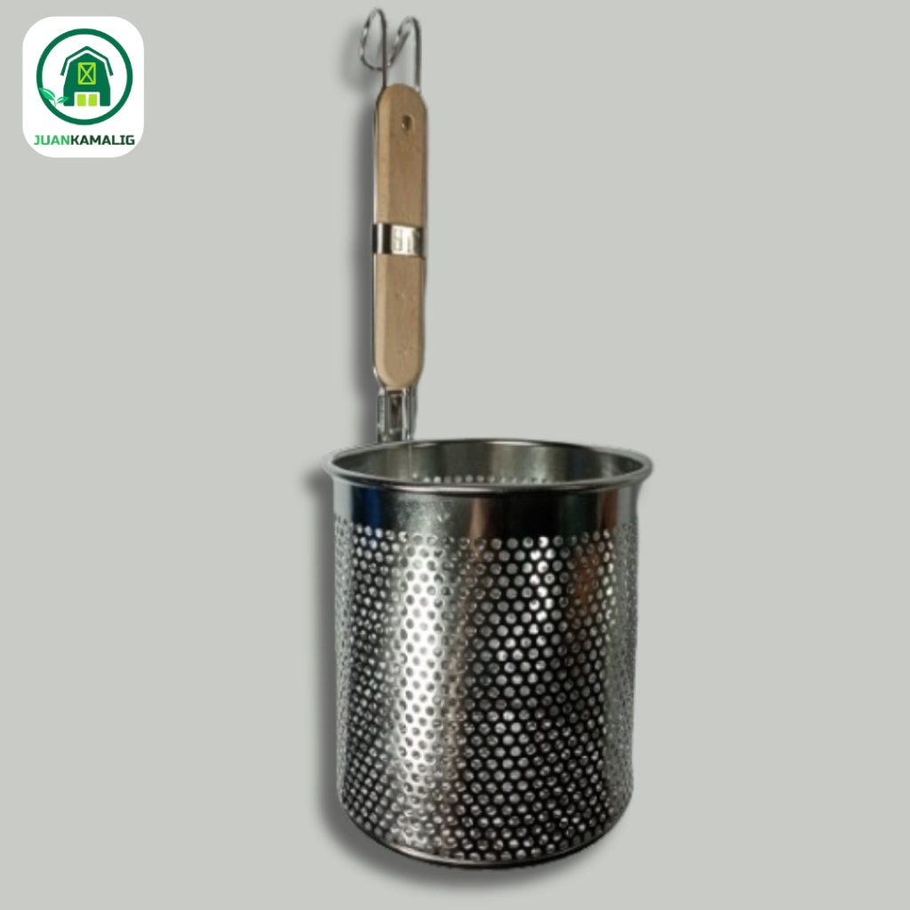 Noodles Strainer 12cm 14cm Perforated Stainless Steel Wooden Handle ...