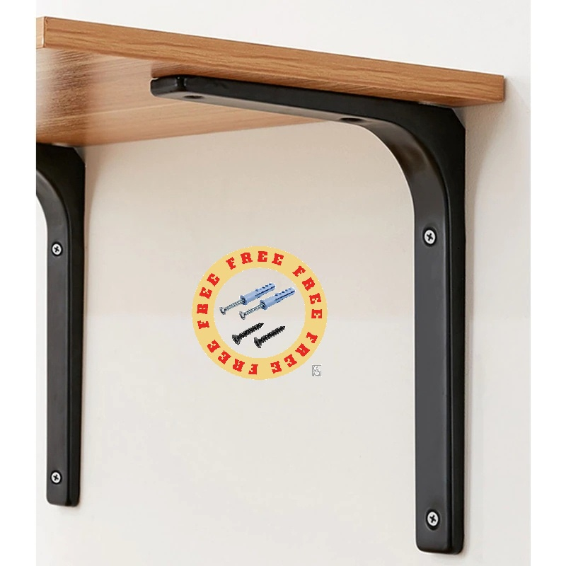 4PCS/SET Steel Shelf Bracket Wall L-shaped Fixed Bracket Hardware ...