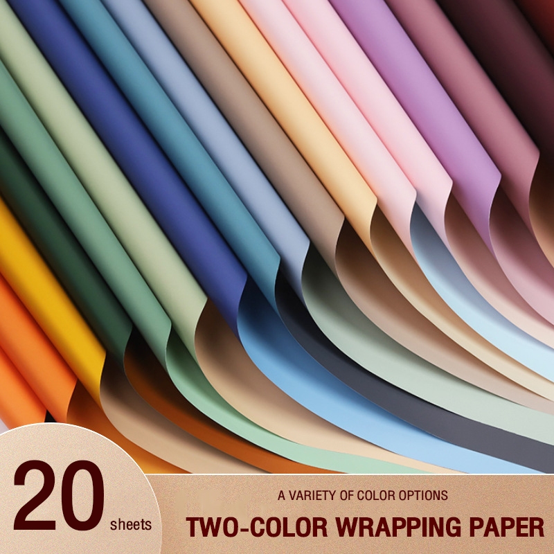 Thickened flower wrapping paper Two-color double-sided paper floral ...