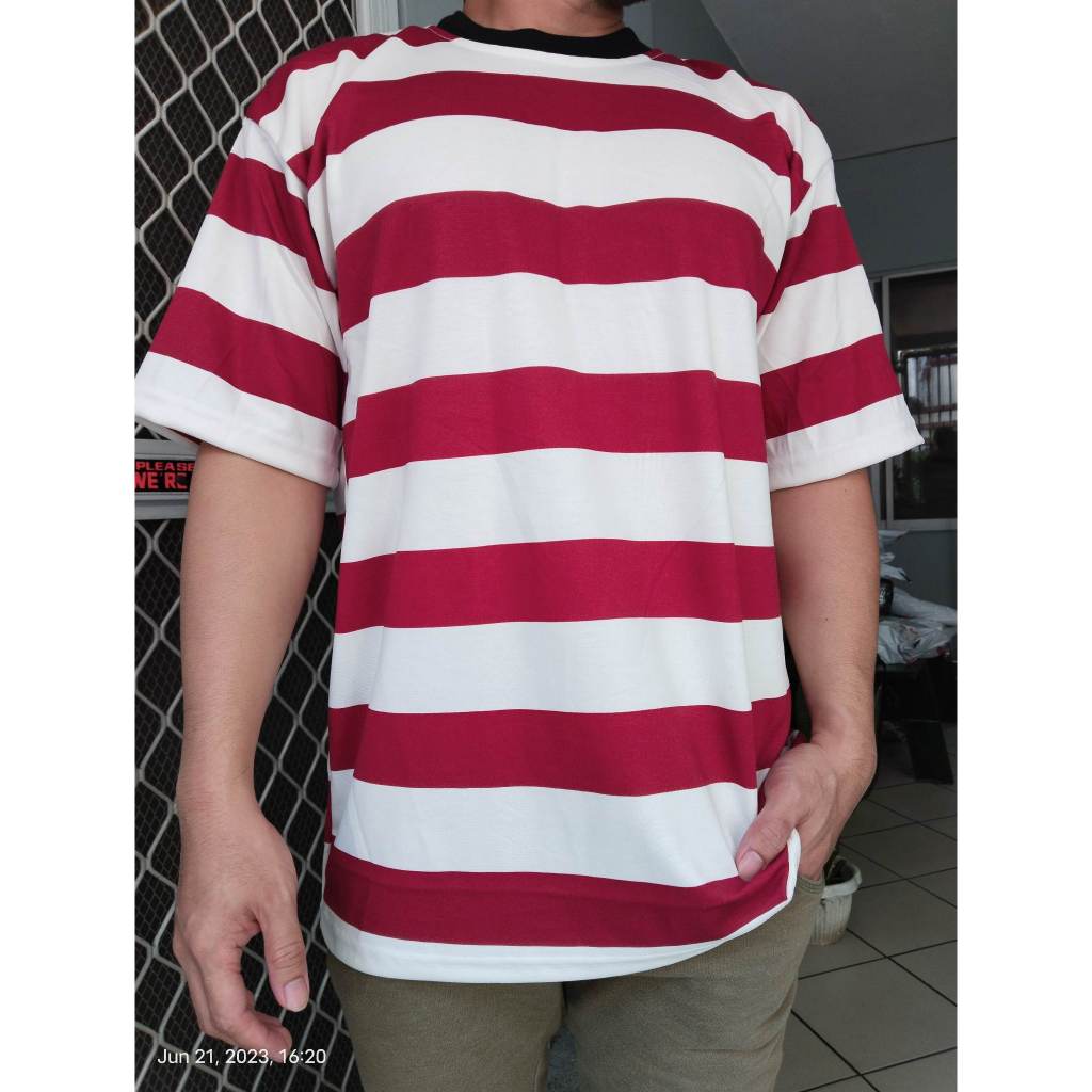 Pro Club Inspired Stripes Crewneck T-Shirt Oversize Unisex spanribs ...