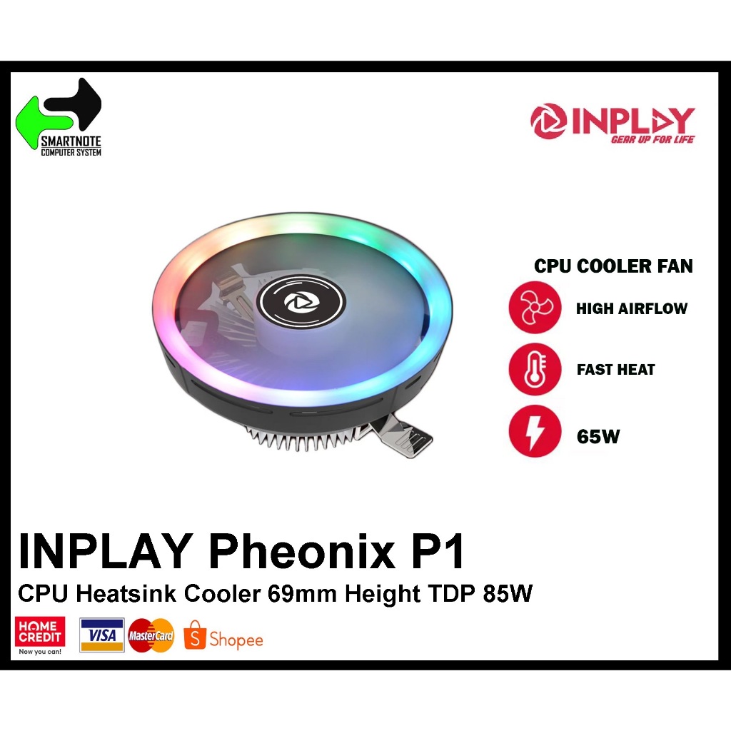 INPLAY Pheonix P1 CPU Heatsink Cooler 69mm Height TDP 85W | Shopee ...