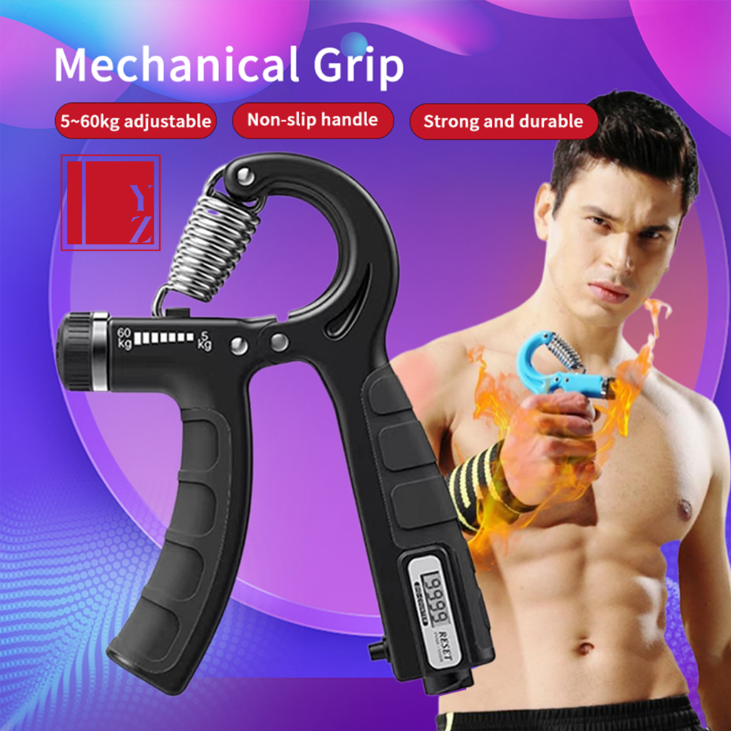 5-60KG Gripper R-Shape Adjustable Countable hand Grip Strength Exercise ...