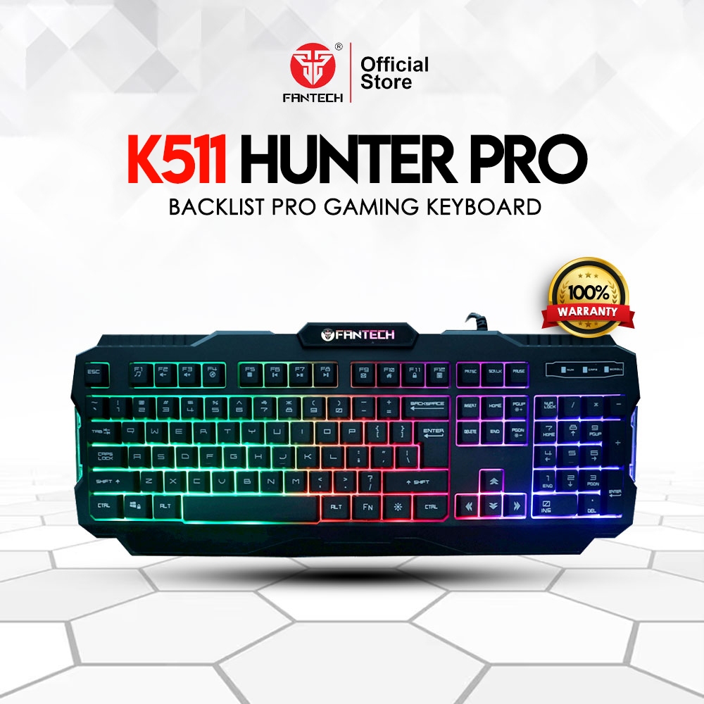 Fantech K511 Hunter Pro Backlit Gaming Keyboard 104 Keys with RGB Illumination | Shopee Philippines