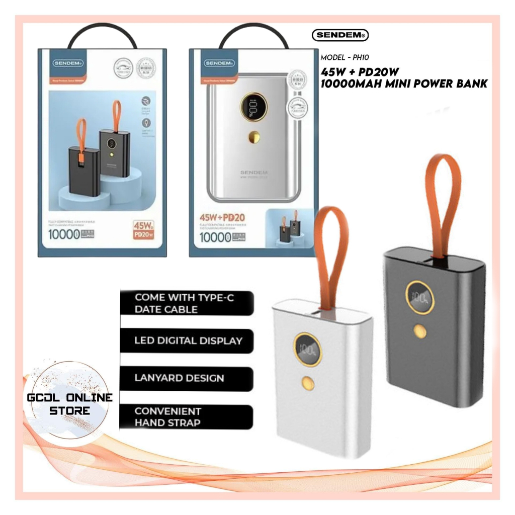 Sendem PH10 45W/PD20W 10000Mah 45W/PD20W Power Bank Fast Charger ...