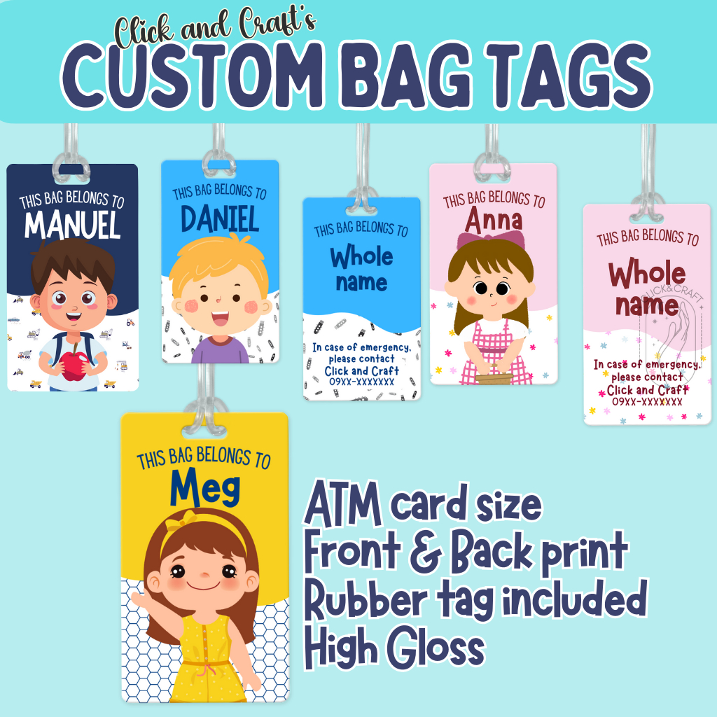 Custom Bag Tags (High Gloss PET Plastic) Luggage tags | Shopee Philippines