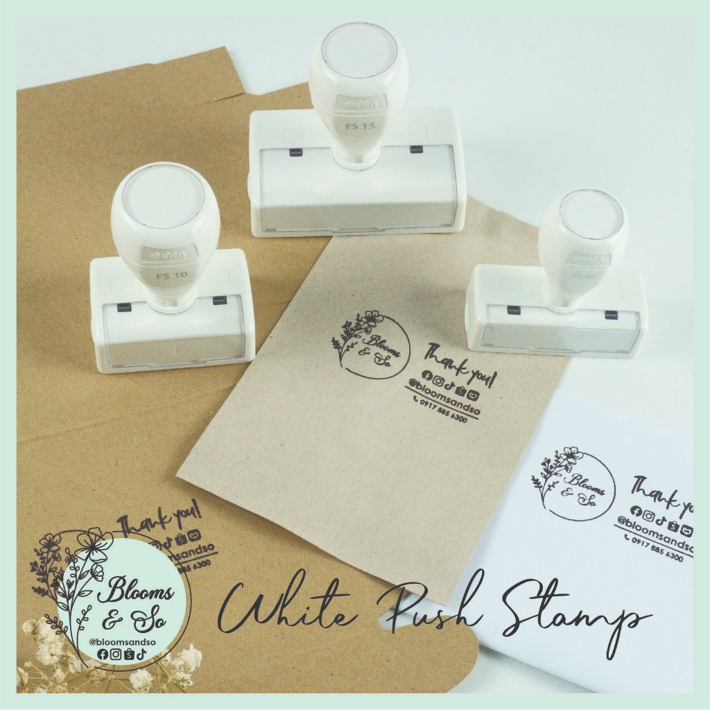 Self Inking Personalized White Push stamp | Shopee Philippines
