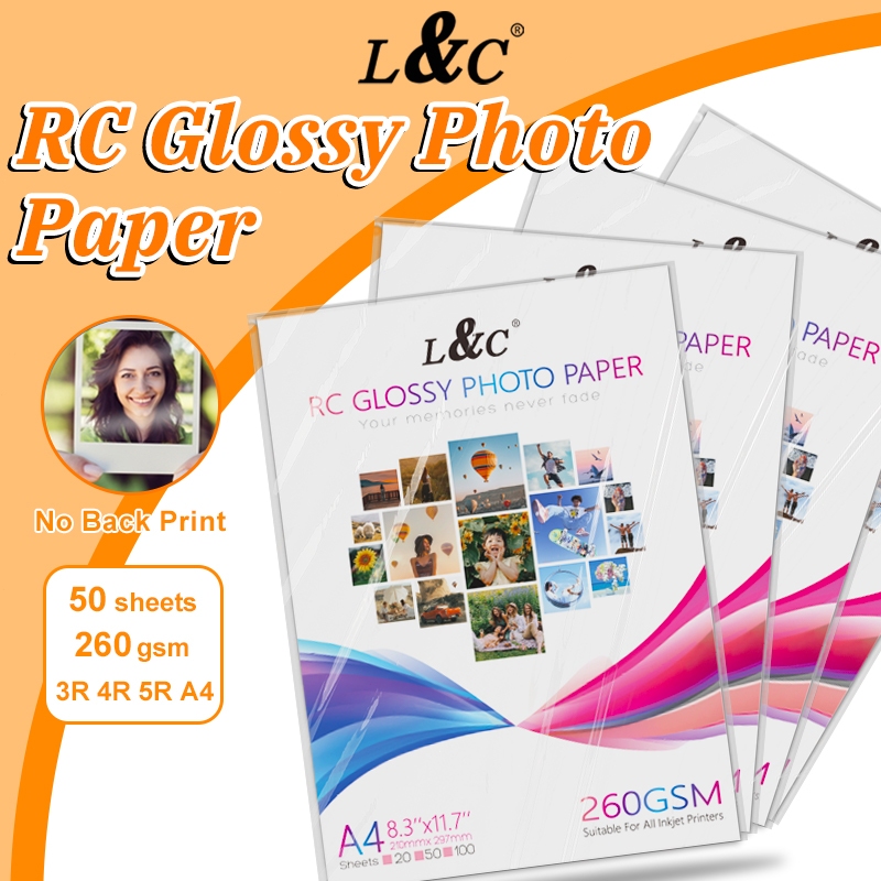 L&C Photo Paper RC Photo Paper Glossy 260gsm A4 5R 4R 3R Size Resin ...