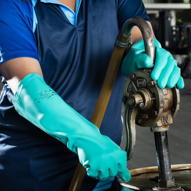 Rubberex Super Nitrile Rubber Chemical Resistant Gloves RNF15 RNF18 CE ...