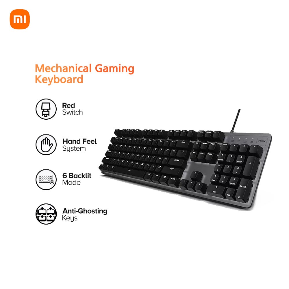 MIIIW Mechanical Keyboard White LED Backlight Gaming Red | Shopee ...