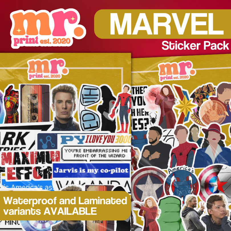 MARVEL STICKERS CINEMATIC UNIVERSE MCU AVENGERS | WATERPROOF STICKERS ...