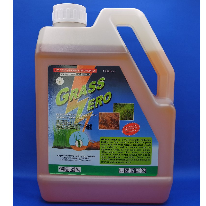 GRASS ZERO (POST-EMERGENT GENERAL WEED KILLER) GLYPHOSATE (1 GALLON ...