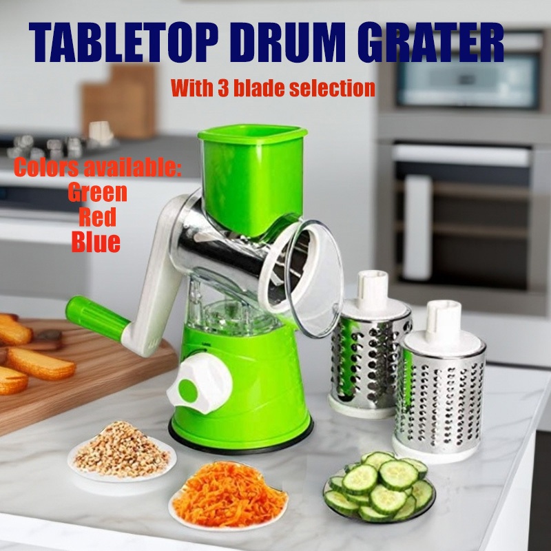 Tabletop Drum Grater 3in1 Slicer Cutter Grinder Vegetable Meat Grater ...