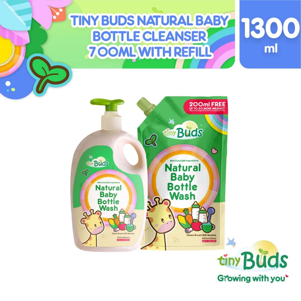 Tiny Buds Natural Baby Bottle Cleanser 700ML with Refill Sets | Shopee ...