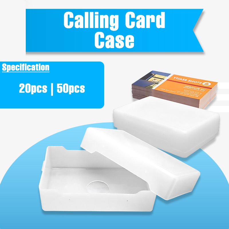 Calling Card Case Frosted Transparent White Cardstock Case (20 - 50 pcs ...