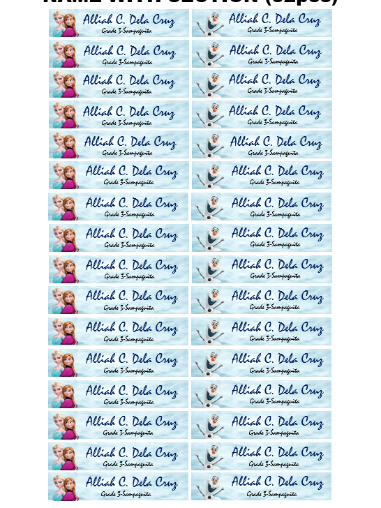 PERSONALIZED NAME STICKER LABELS FOR KIDS | Shopee Philippines