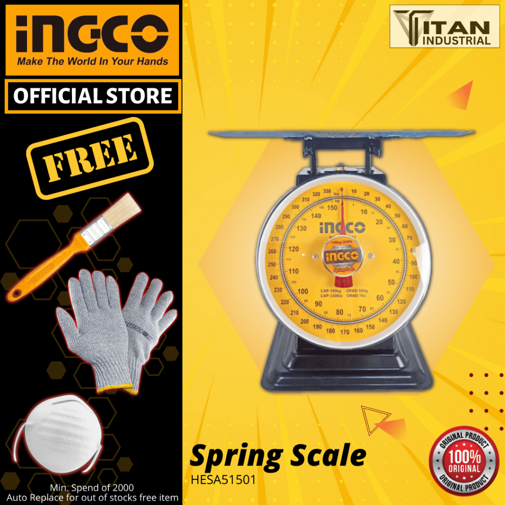 INGCO Spring Table Scale 150kls HESA 51501 • Tm ss | Shopee Philippines