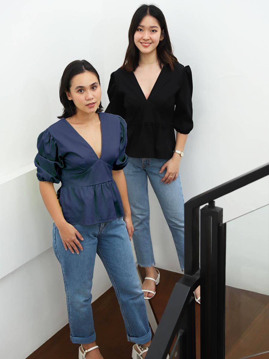 Hey Riley Harley Stylish Chic Puff Sleeved Top Peplum StyleTop for ...