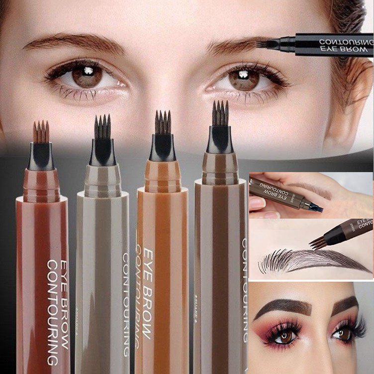 Eyebrow Pencil 4 Tip Liquid Brow Tattoo Pen Makeup Eyebrows Waterproof ...